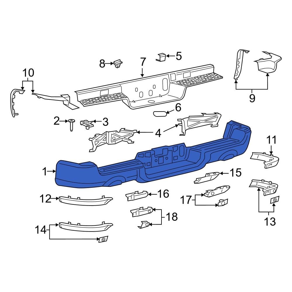 Ram OE 68518493AA - Rear Bumper Face Bar