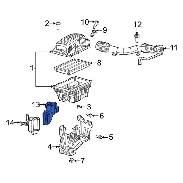 Ram OE 68292830AA - Center Engine Air Intake Hose