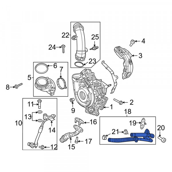 Ram OE 68487030AA - Turbocharger Coolant Line