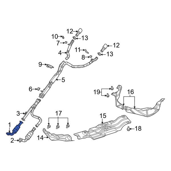 Ram OE 68565304AB - Right Catalytic Converter