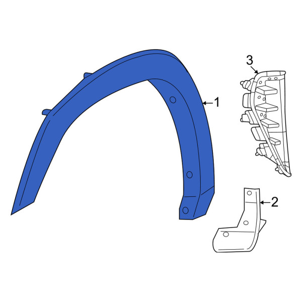 Ram OE 7RD66TZZAB - Front Right Wheel Arch Molding