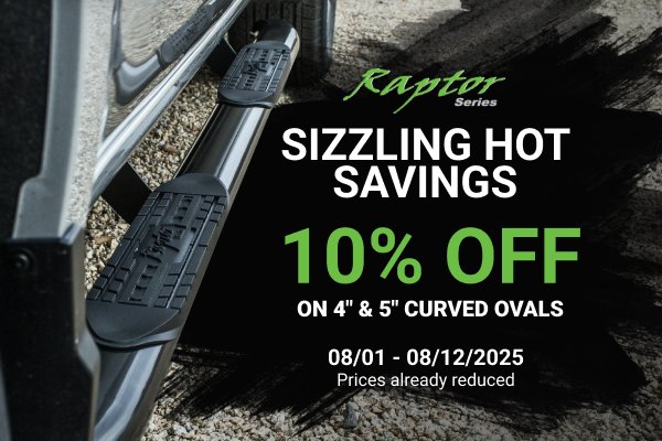 Raptor Series® 1704-0143BT - 6" OEM Cab Length Black Running Boards