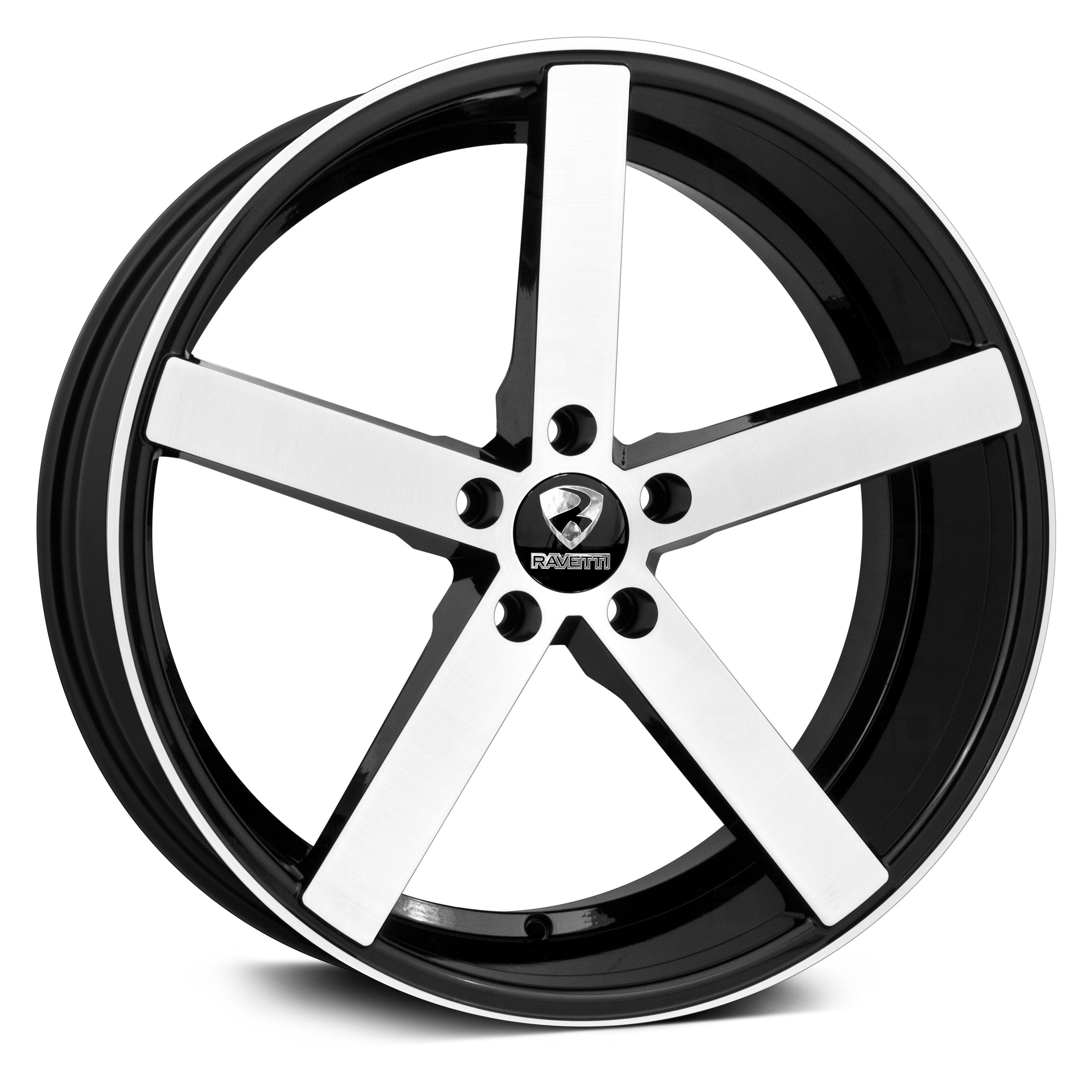 RAVETTI® M1 Wheels - Black with Brushed Face Rims