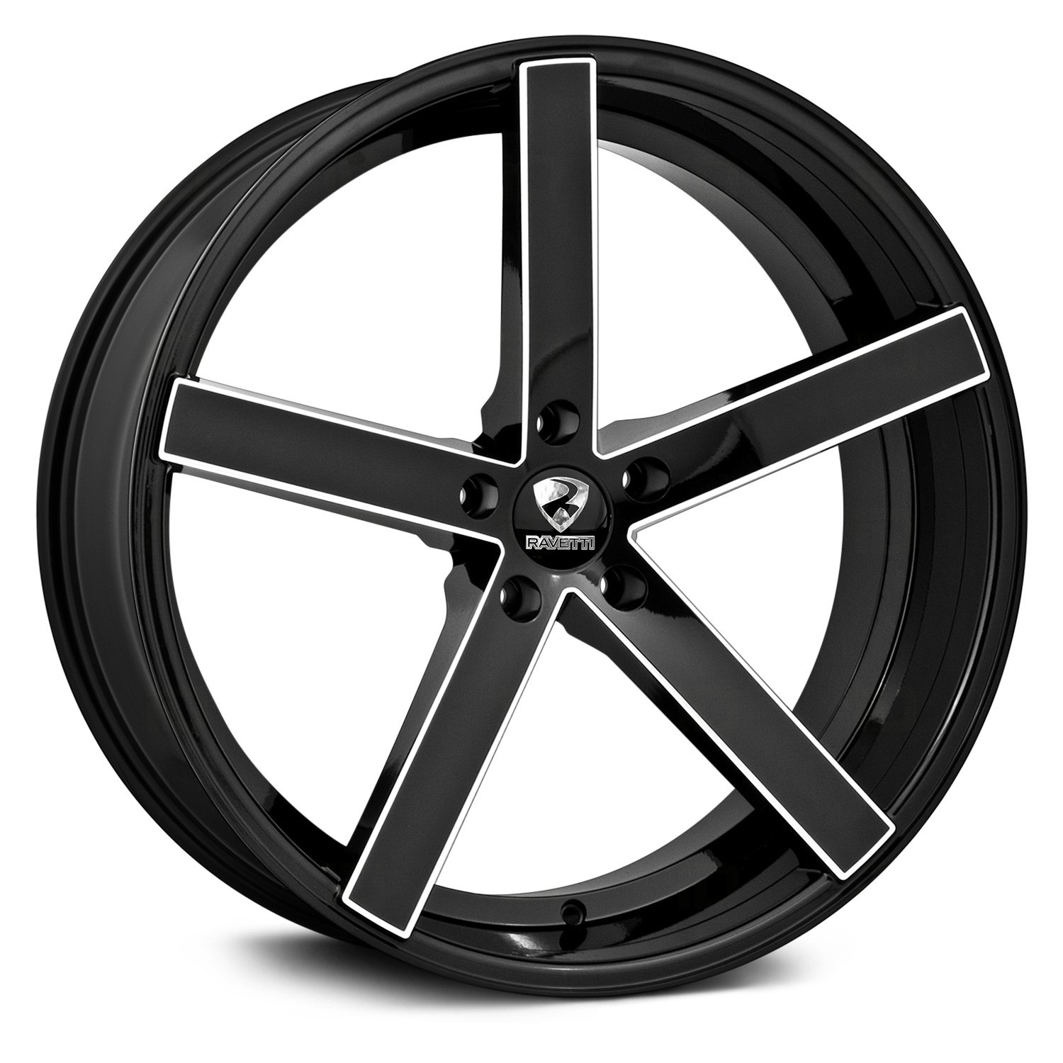 RAVETTI® M1 Wheels - Black with Milled Accents Rims