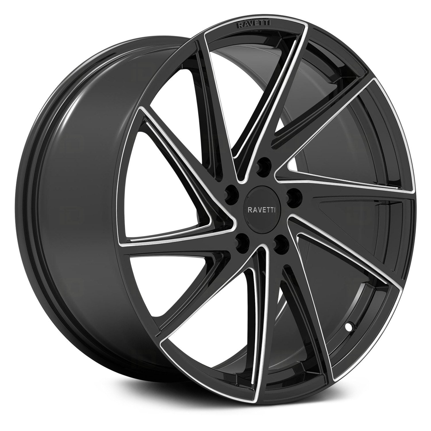 RAVETTI® M10 Wheels - Black with Milled Accents Rims
