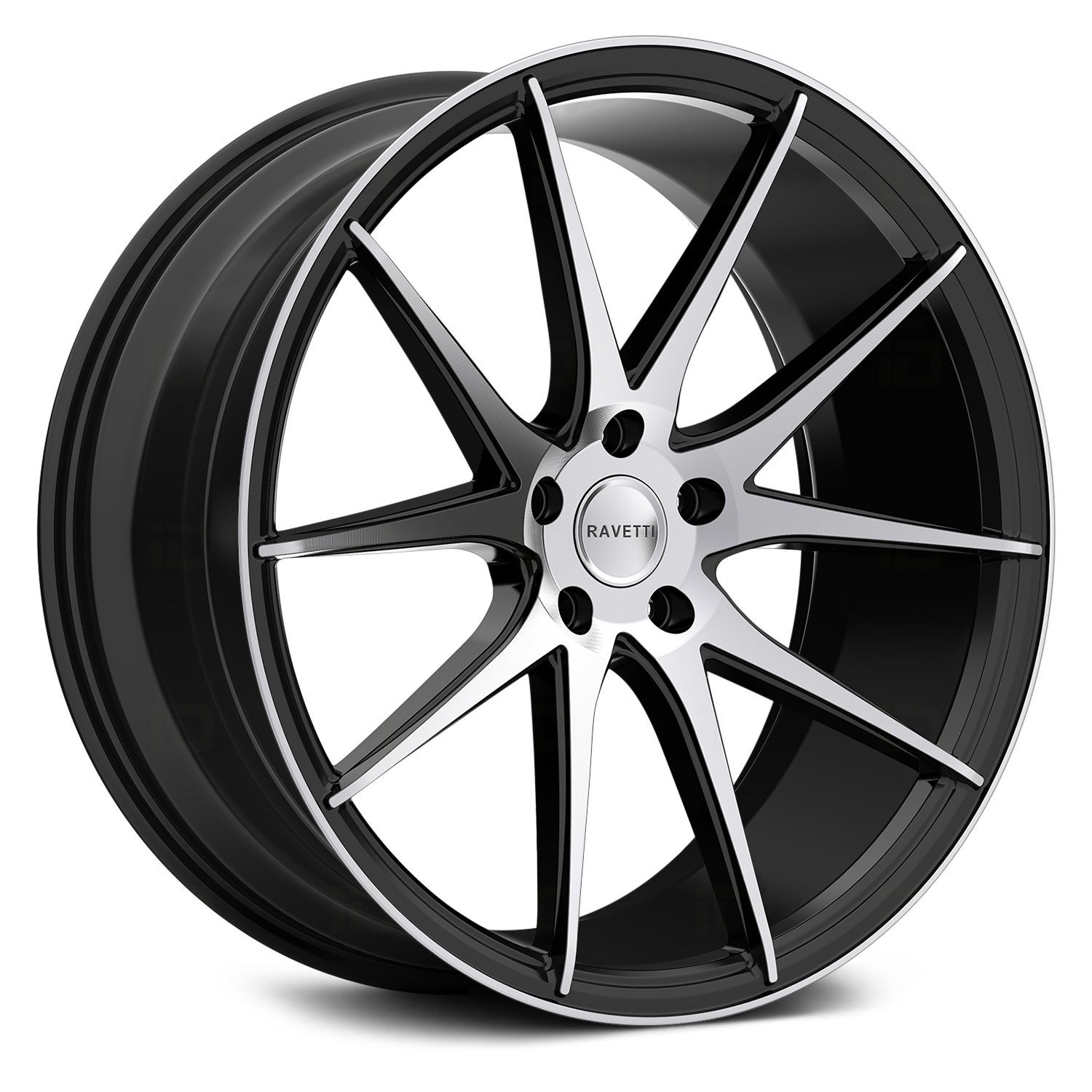 RAVETTI® M11 Wheels - Satin Black with Machined Face Rims