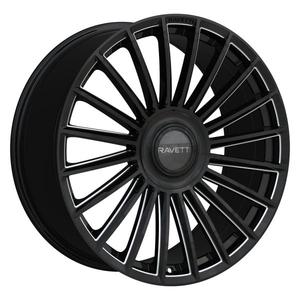 RAVETTI® M17 Wheels - Black with Milled Accents Rims