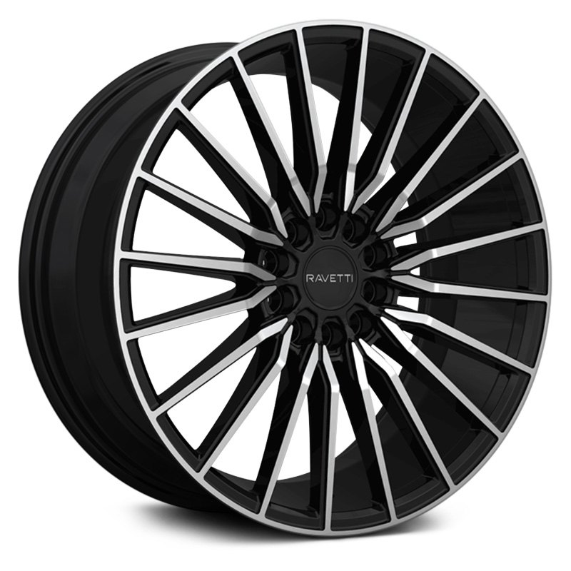 RAVETTI® M18 Wheels - Black with Machined Face Rims
