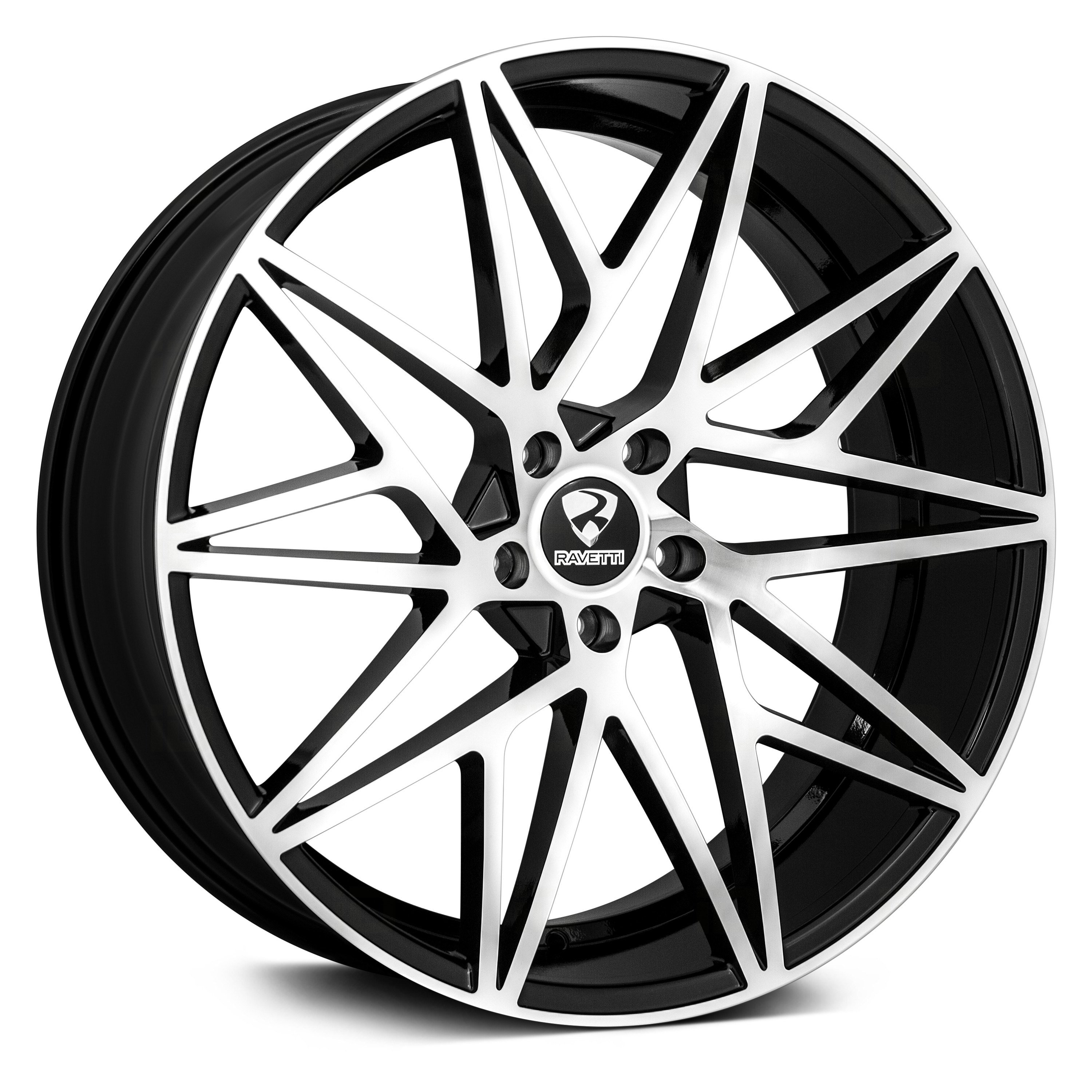 RAVETTI® M5 Wheels - Black with Machined Face Rims
