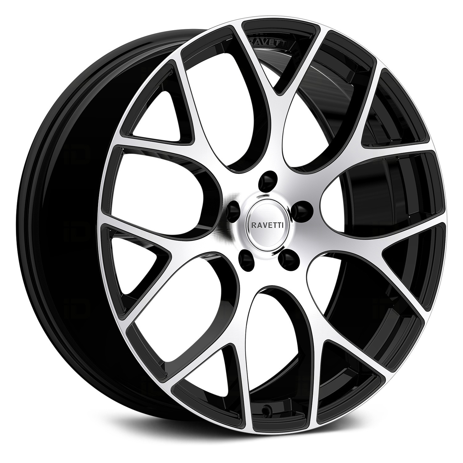 RAVETTI® M8 Wheels - Black with Machined Face Rims