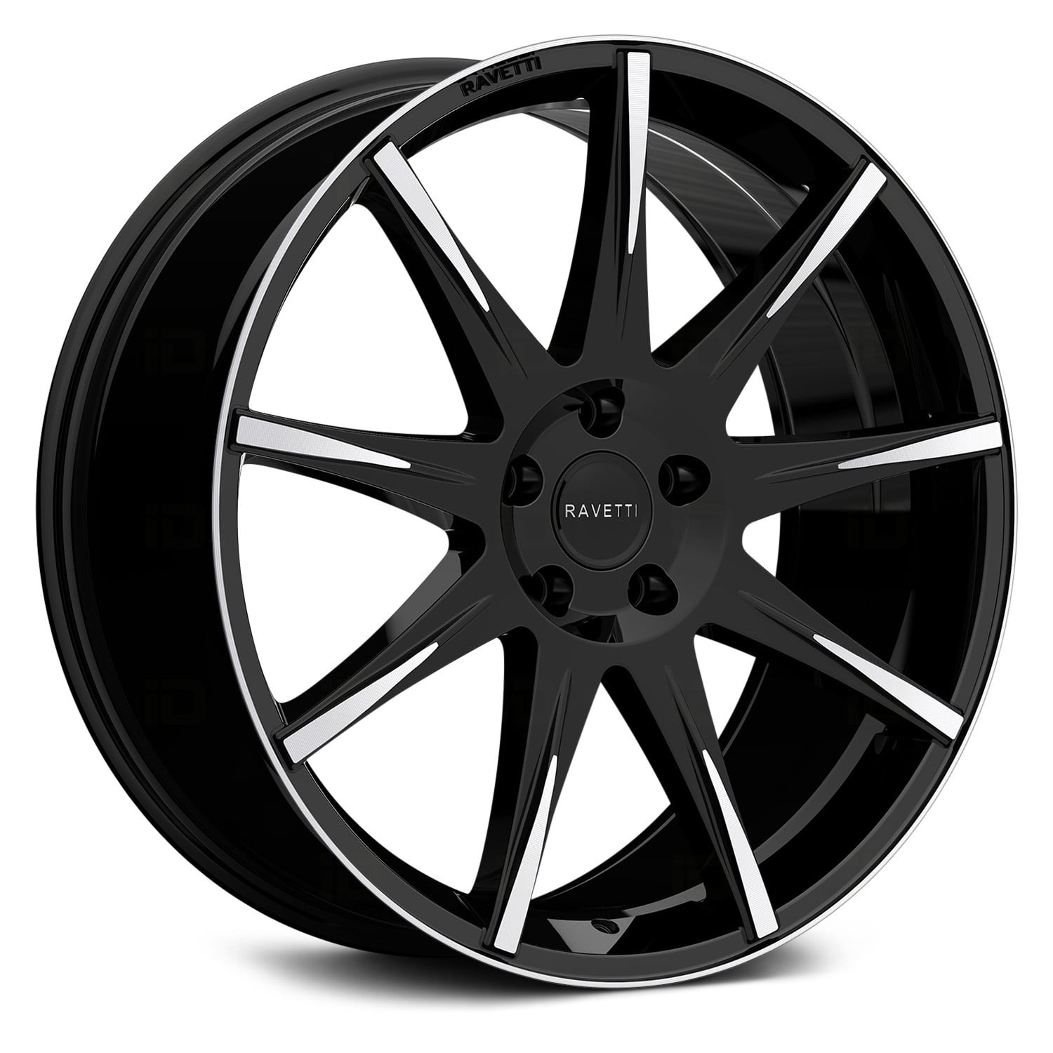RAVETTI® M9 Wheels - Black with Machined Face Rims