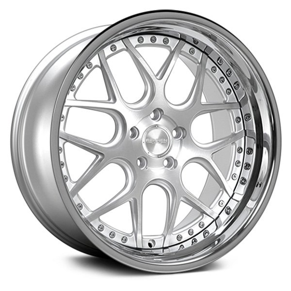 RENNEN® CSL-2 Wheels - Brushed Silver with Chrome Step Lip Rims