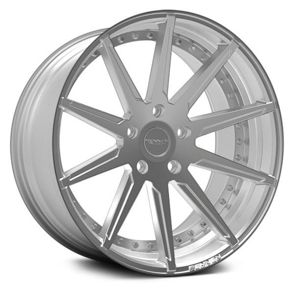 RENNEN® CSL-6 Wheels - Silver with Machined Face and Chrome Bolts Rims