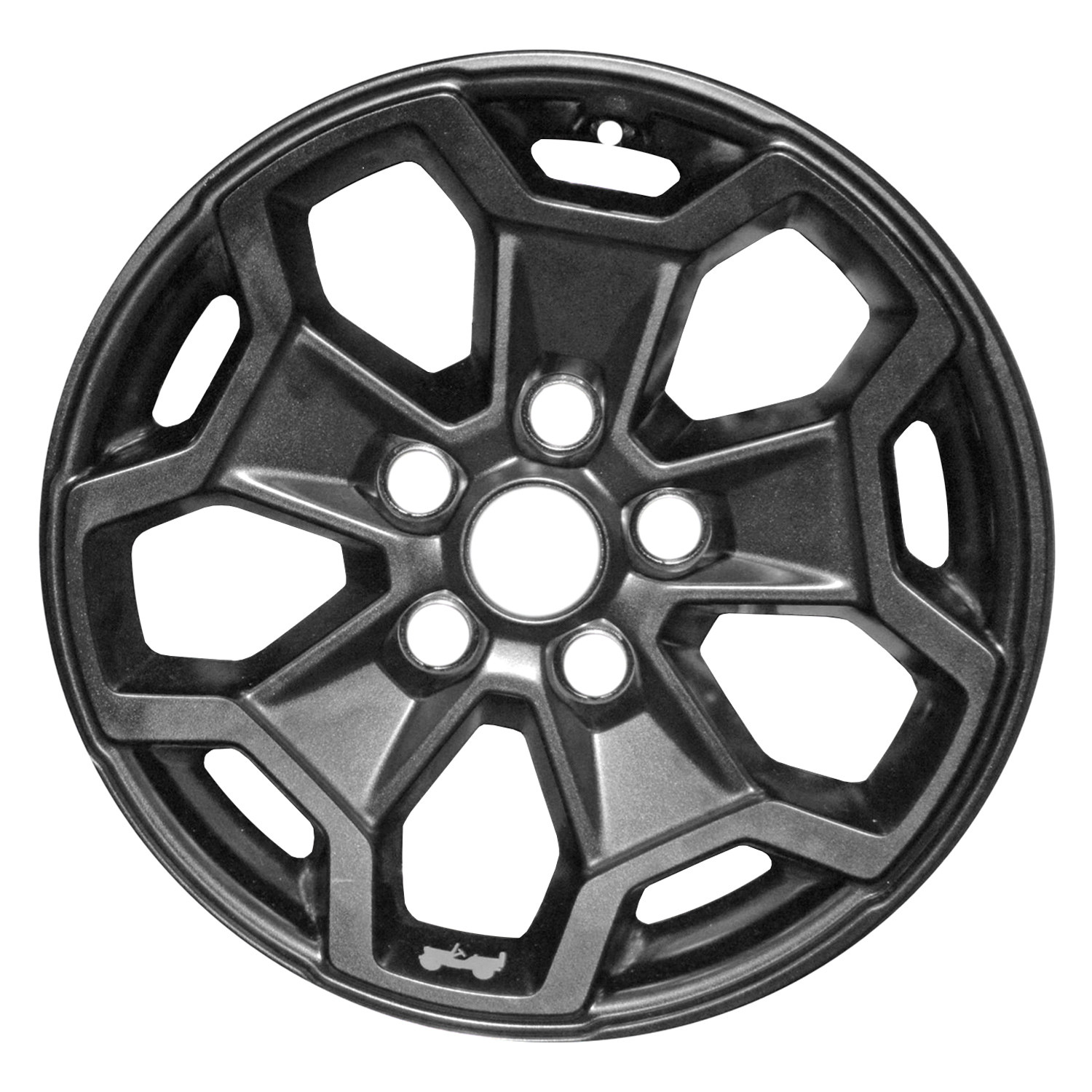 Replace® ALYJG014U46 - 5 Split-Spoke Painted Satin Black with Dark Gray ...