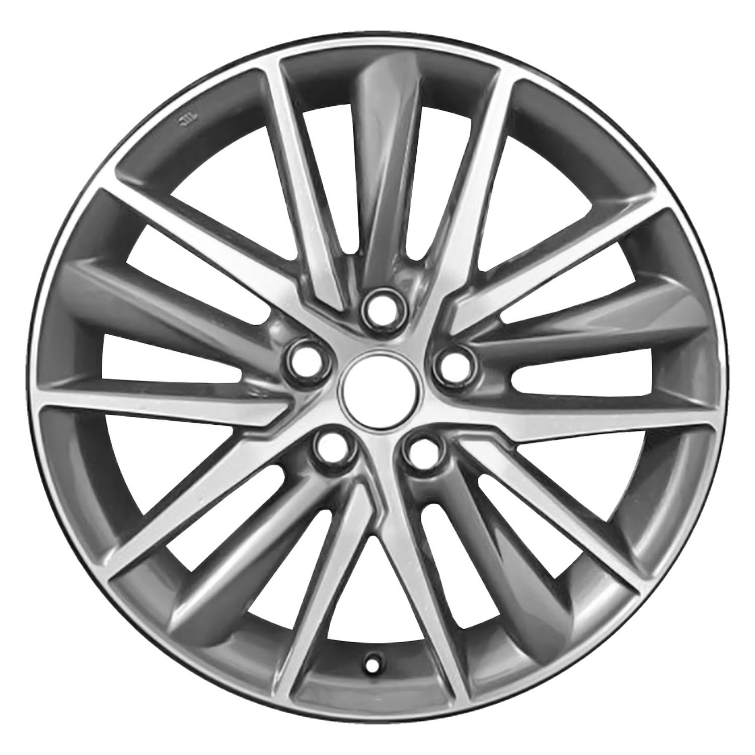 Replace® ALYTW070U30 - 15-Spoke Machined Dark Gray Metallic 18x8 Alloy ...