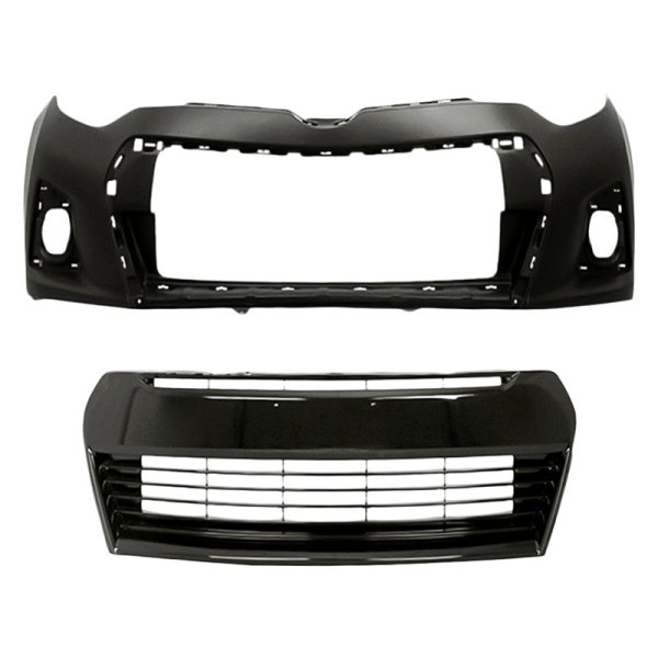 Replace® BNDL-227615 - 2-Piece (Front Bumper Cover, Front Bumper Grille ...