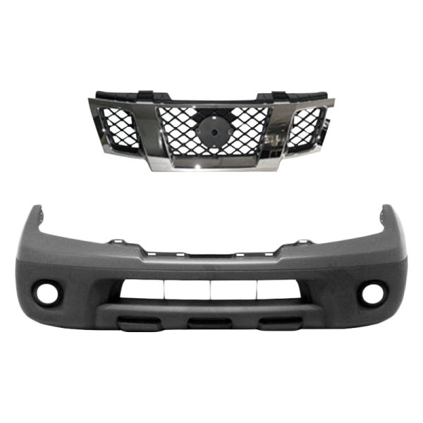 Replace® BNDL-230163 - 2-Piece (Front Bumper Cover, Grille) (Standard Line)