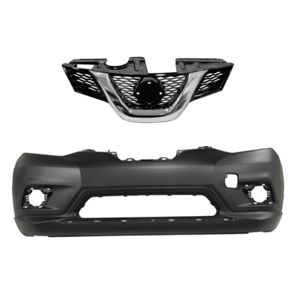 Replace® BNDL-230247 - 2-Piece (Front Bumper Cover, Grille) (Standard Line)