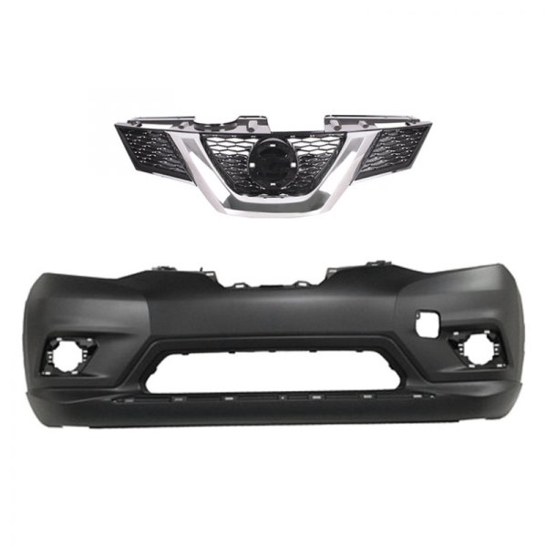 Replace® BNDL-230250 - 2-Piece (Front Bumper Cover, Grille) (Standard Line)