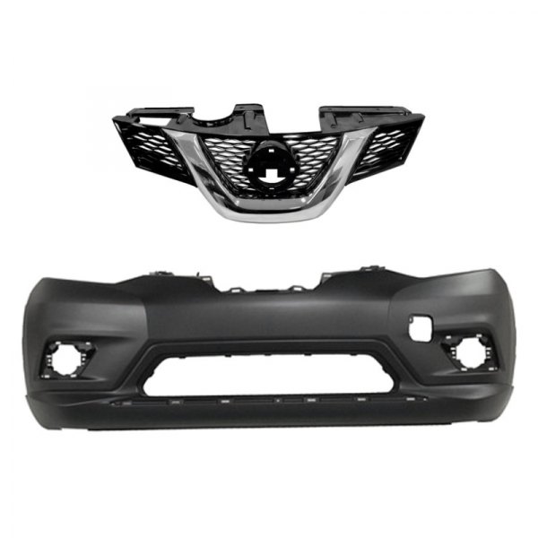 Replace® BNDL-230254 - 2-Piece (Front Bumper Cover, Grille) (Standard Line)