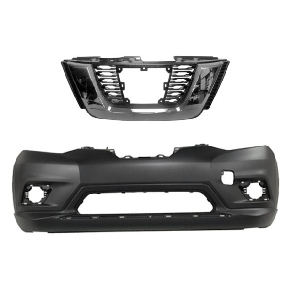 Replace® BNDL-230257 - 2-Piece (Front Bumper Cover, Grille) (Standard Line)