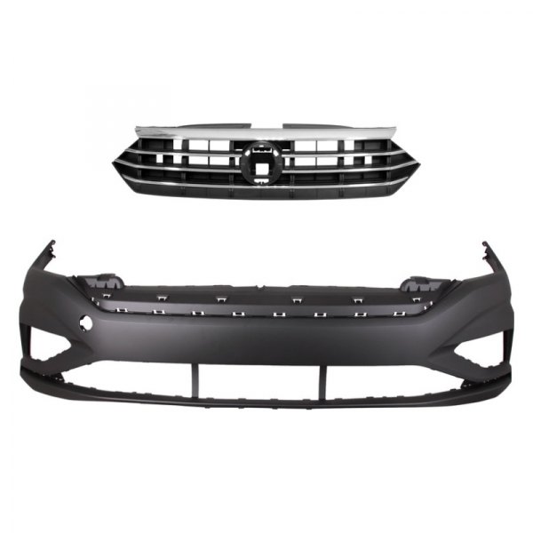 Replace® BNDL-231376 - 2-Piece (Front Bumper Cover, Grille) (Standard Line)