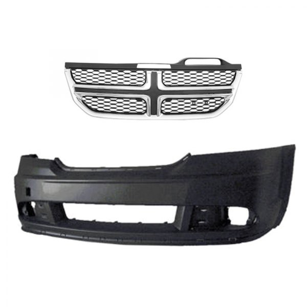 Replace® BNDL-231718 - 2-Piece (Front Bumper Cover, Grille) (Standard Line)