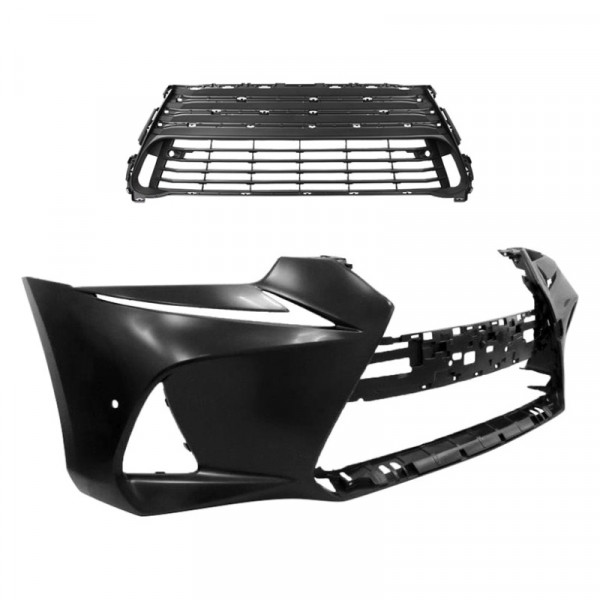 Replace® BNDL-231853 - 2-Piece (Front Bumper Cover, Grille) (Standard Line)