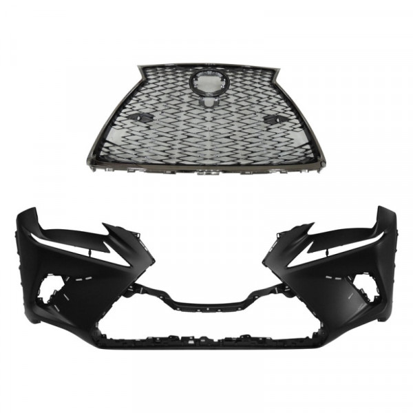 Replace® BNDL-231967 - 2-Piece (Front Bumper Cover, Grille) (Standard Line)