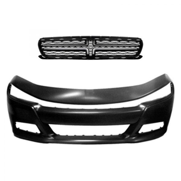 Replace® BNDL-232237 - 2-Piece (Front Bumper Cover, Grille) (Standard Line)
