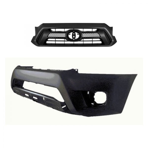 Replace® BNDL-232281 - 2-Piece (Front Bumper Cover, Grille) (Standard Line)