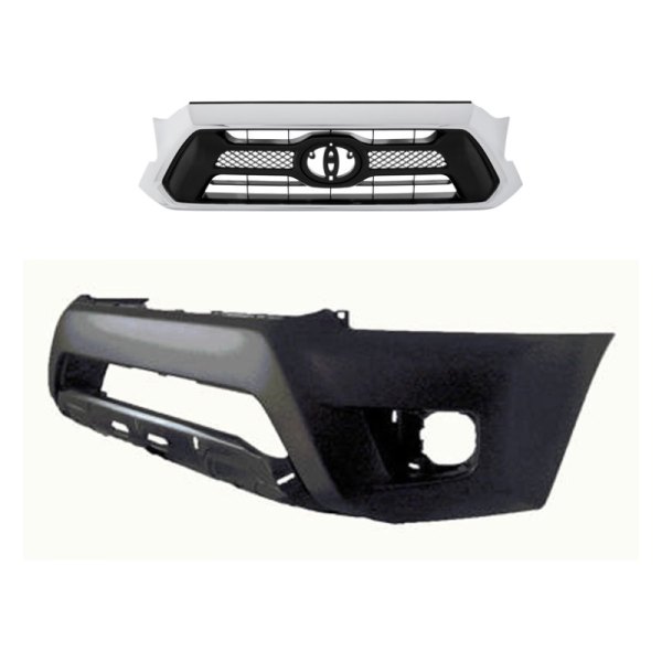 Replace® BNDL-232283 - 2-Piece (Front Bumper Cover, Grille) (Standard Line)