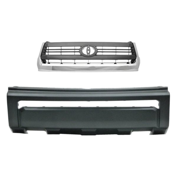 Replace® BNDL-232333 - 2-Piece (Front Bumper Cover, Grille) (Standard Line)