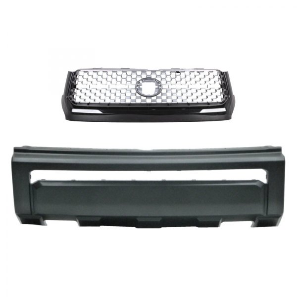 Replace® BNDL-232337 - 2-Piece (Front Bumper Cover, Grille) (Standard Line)