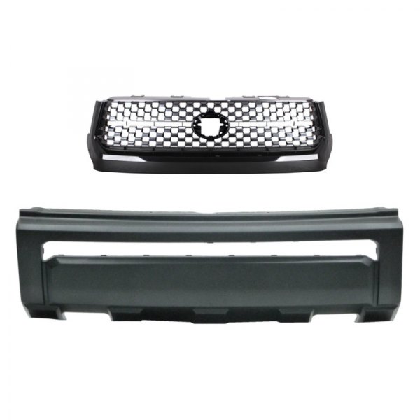 Replace® BNDL-232338 - 2-Piece (Front Bumper Cover, Grille) (Standard Line)