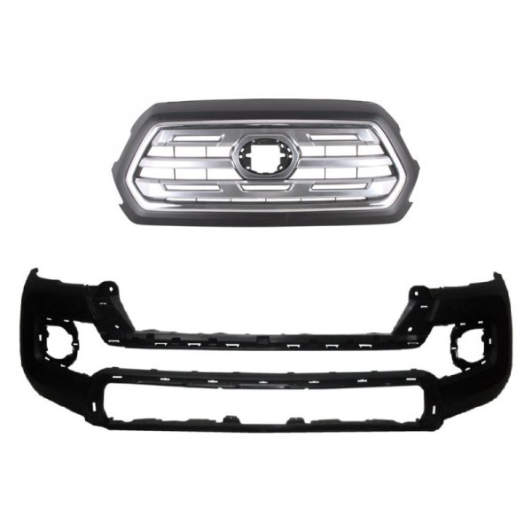 Replace® BNDL-232416 - 2-Piece (Front Bumper Cover, Grille) (Standard Line)
