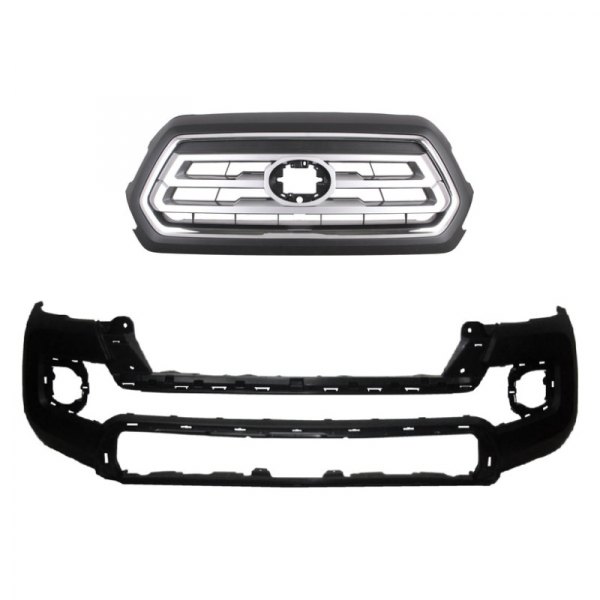 Replace® BNDL-232432 - 2-Piece (Front Bumper Cover, Grille) (Standard Line)