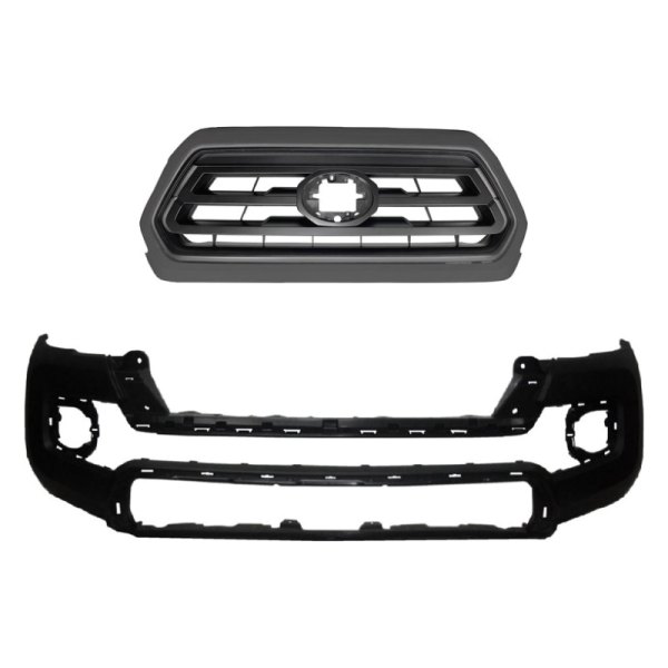 Replace® BNDL-232438 - 2-Piece (Front Bumper Cover, Grille) (Standard Line)