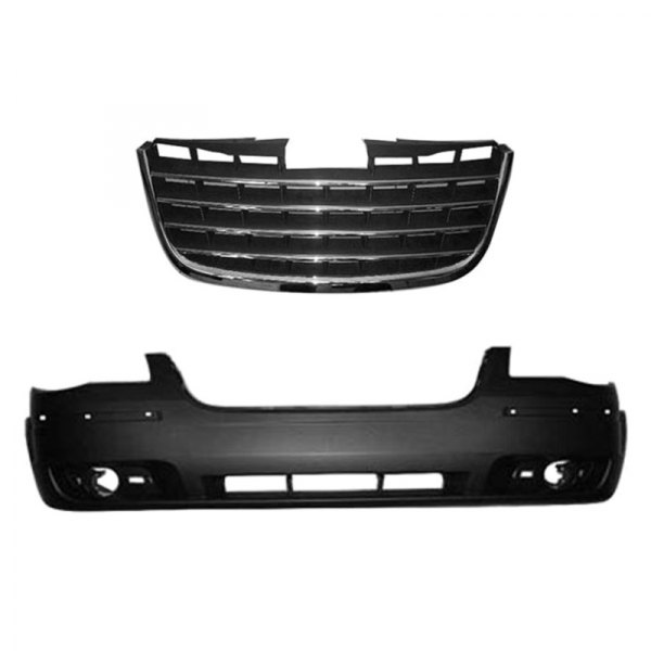 Replace® BNDL-232805 - 2-Piece (Front Bumper Cover, Grille) (Platinum Plus)
