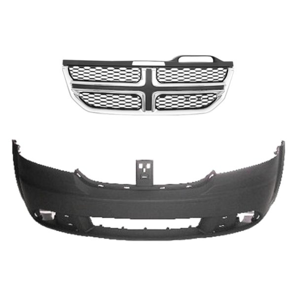 Replace® BNDL-232812 - 2-Piece (Front Bumper Cover, Grille) (Platinum Plus)