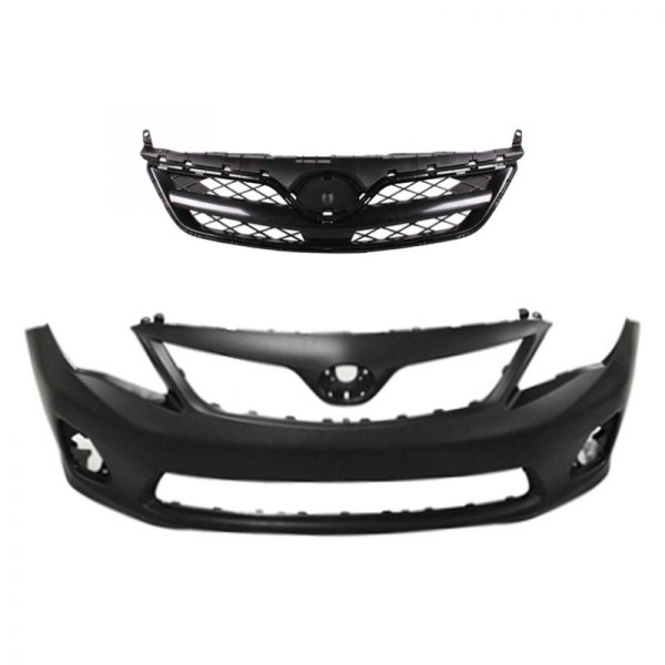 Replace® BNDL-233061 - 2-Piece (Front Bumper Cover, Grille) (Platinum Plus)