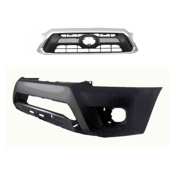 Replace® BNDL-233178 - 2-Piece (Front Bumper Cover, Grille) (Platinum Plus)