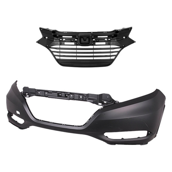 Replace® BNDL-233191 - 2-Piece (Front Bumper Cover, Grille) (Standard Line)