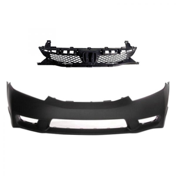 Replace® BNDL-233307 - 2-Piece (Front Bumper Cover, Grille) (Platinum Plus)
