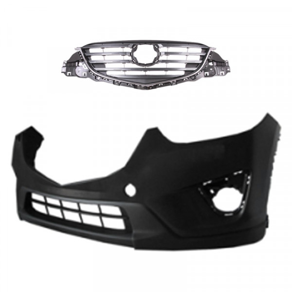 Replace® BNDL-233988 - 2-Piece (Front Bumper Cover, Grille) (Platinum Plus)