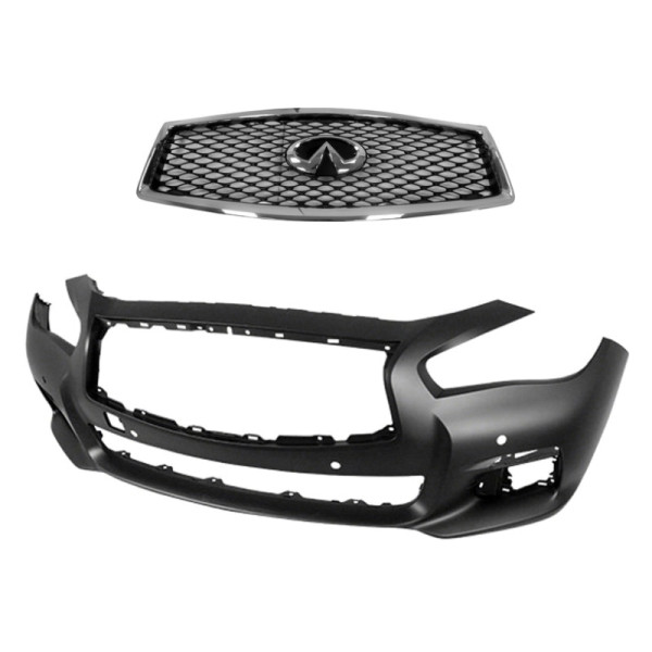 Replace® BNDL-234434 - 2-Piece (Front Bumper Cover, Grille) (Brand New OE)