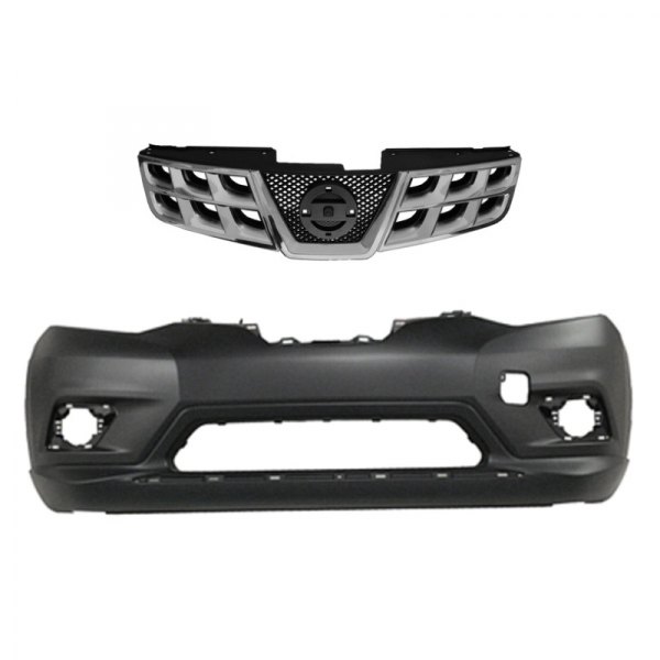 Replace® BNDL-236326 - 2-Piece (Front Bumper Cover, Grille) (Brand New OE)