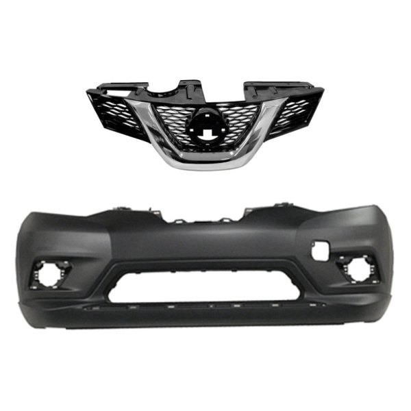 Replace® BNDL-236329 - 2-Piece (Front Bumper Cover, Grille) (Brand New OE)