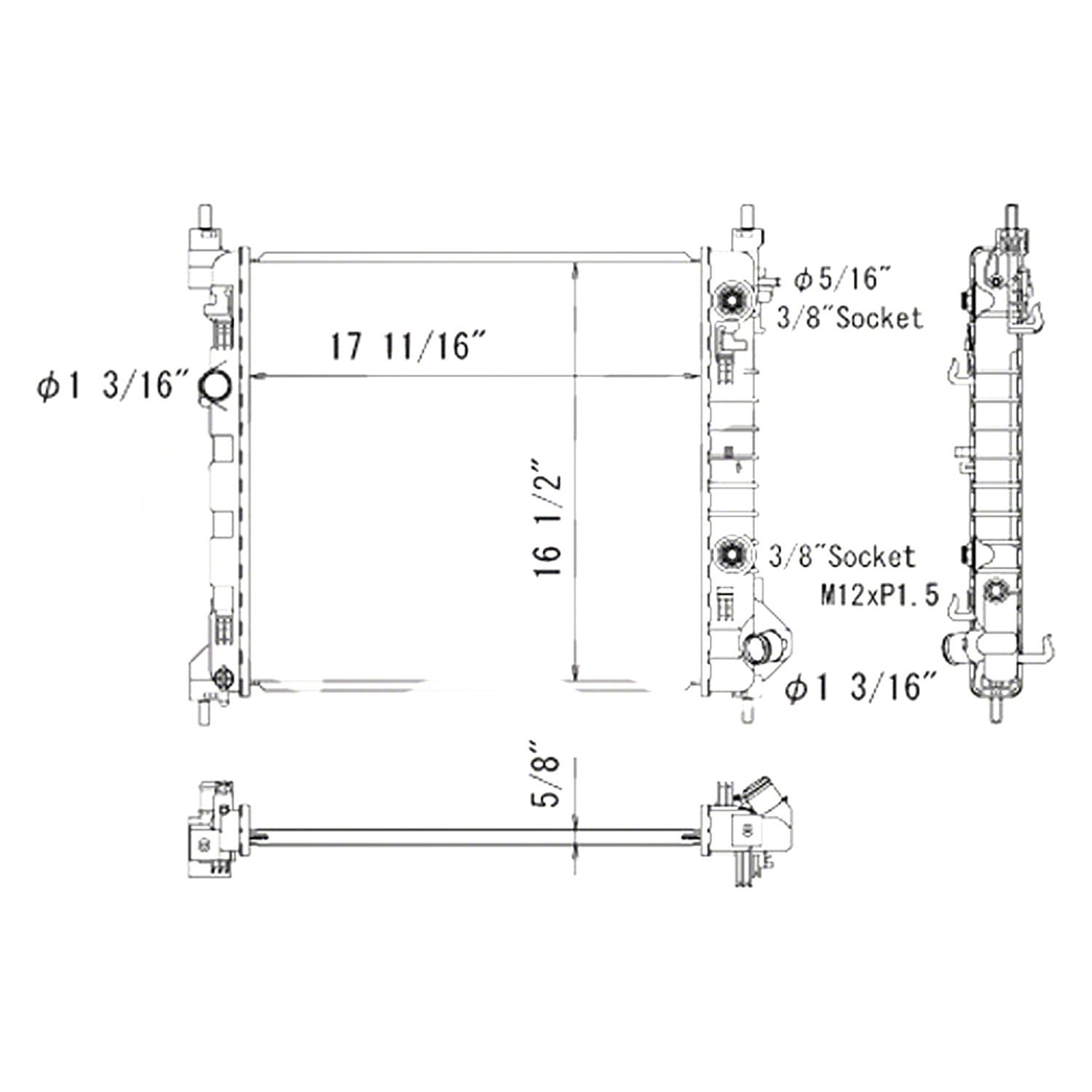 Replace® RAD13342 - Engine Coolant Radiator