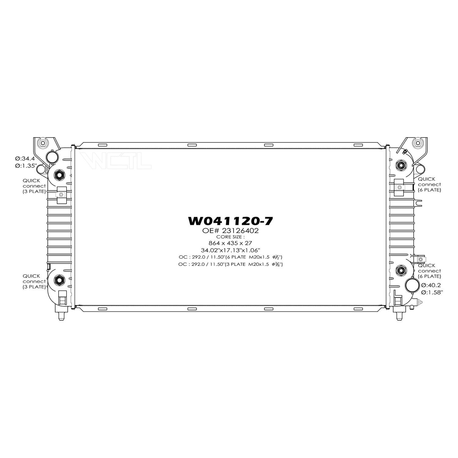 Replace® RAD13398 - Engine Coolant Radiator
